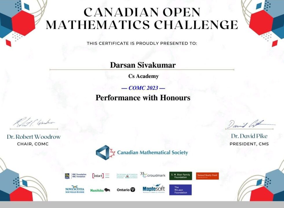 Contests of Can. Math Soc & CEMC - Arnold & Marsden Mathematical ...